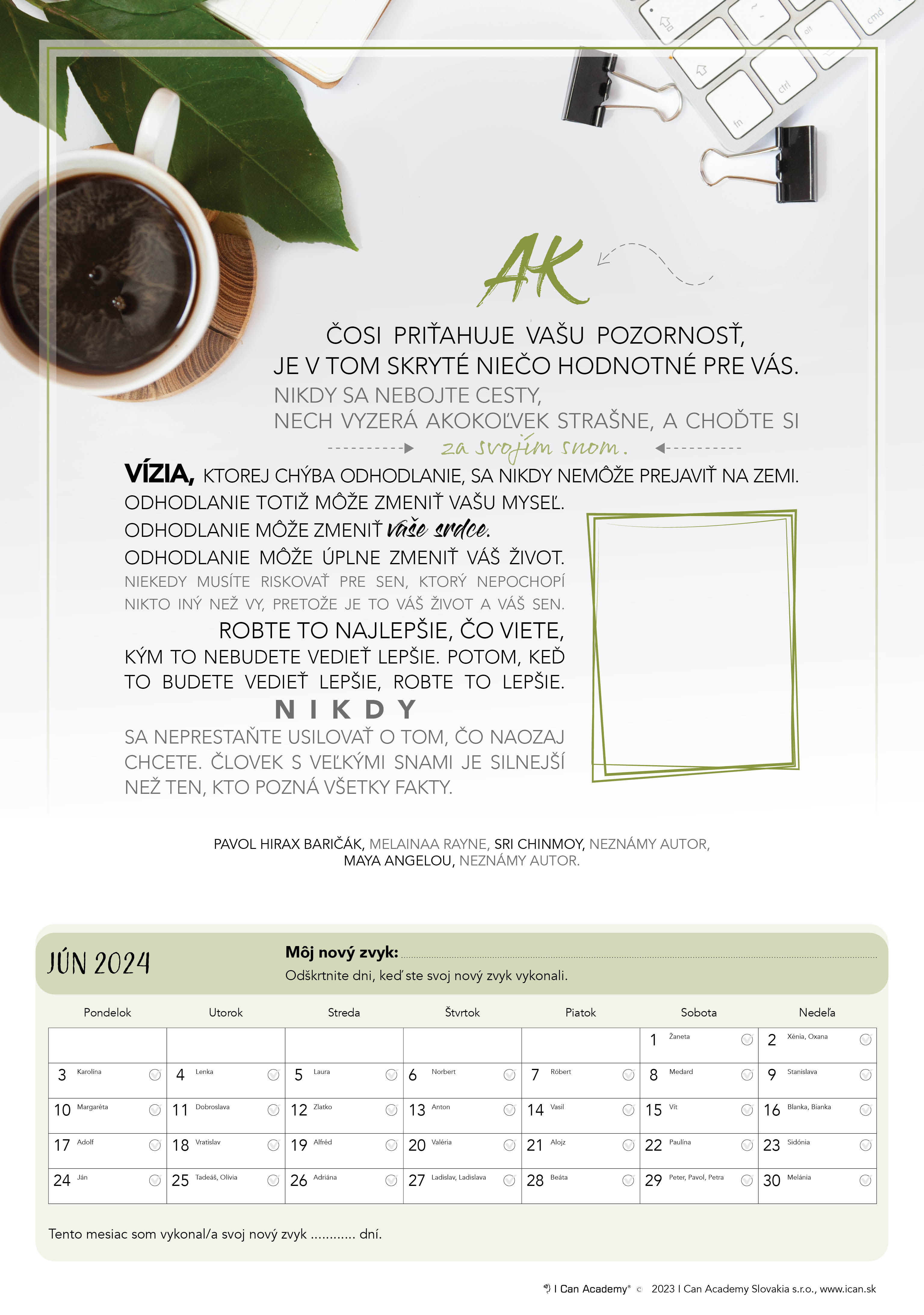 Motivačný kalendár od I Can Academy 2024 | Doplnky z Panta Rhei