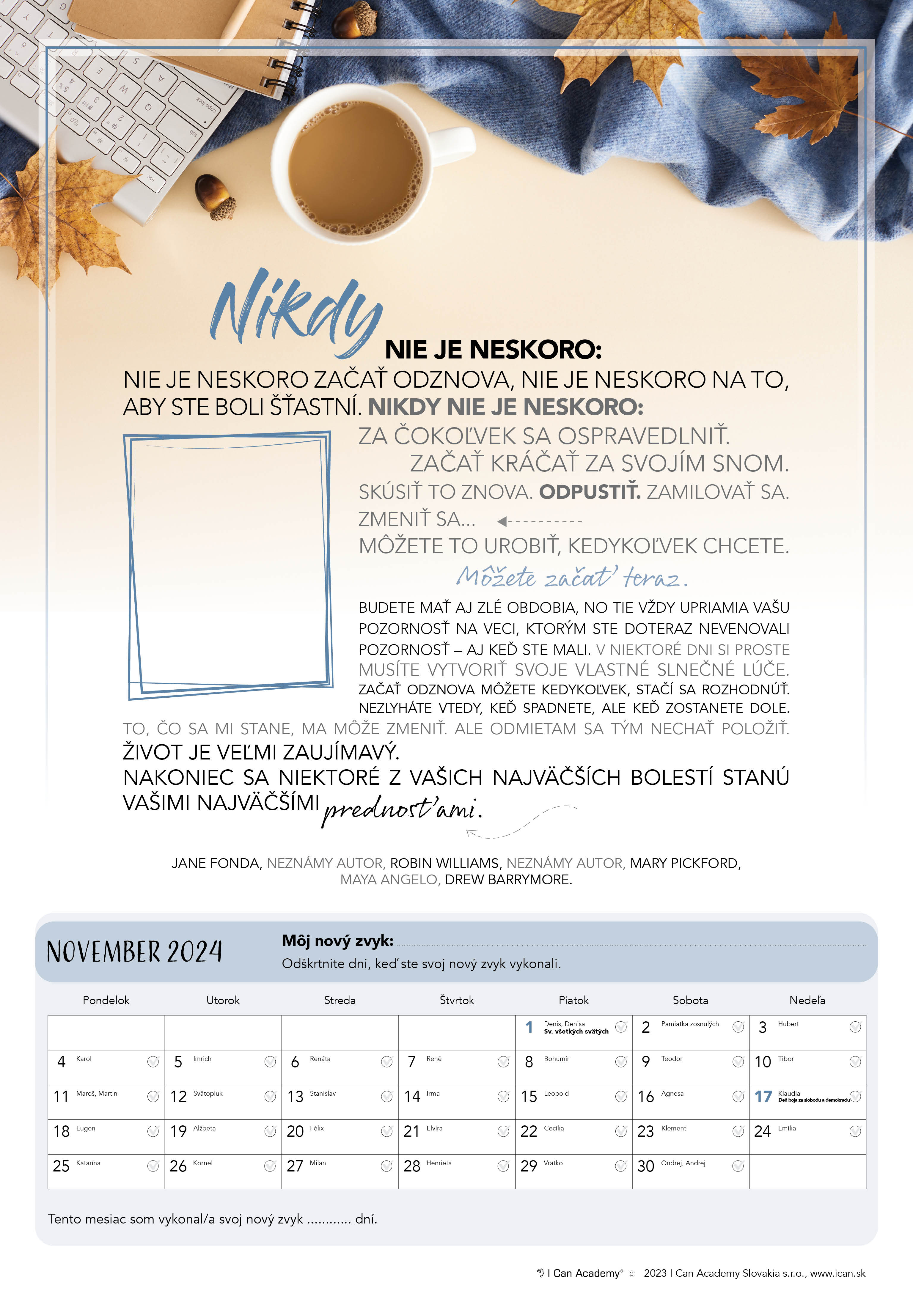 Motivačný kalendár od I Can Academy 2024 | Doplnky z Panta Rhei