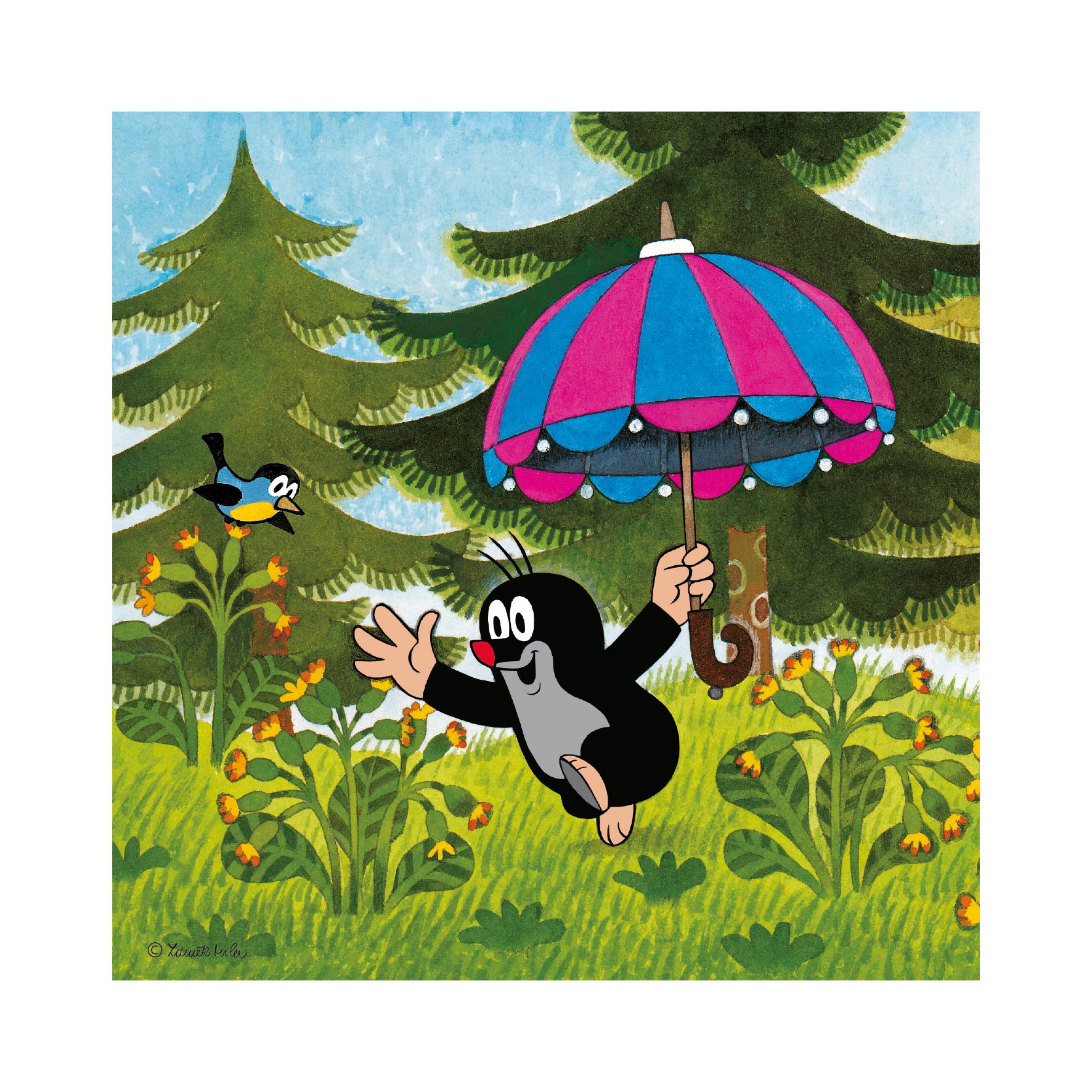 Puzzle Krtko a dáždnik 3x55 Dino | Puzzle z Panta Rhei