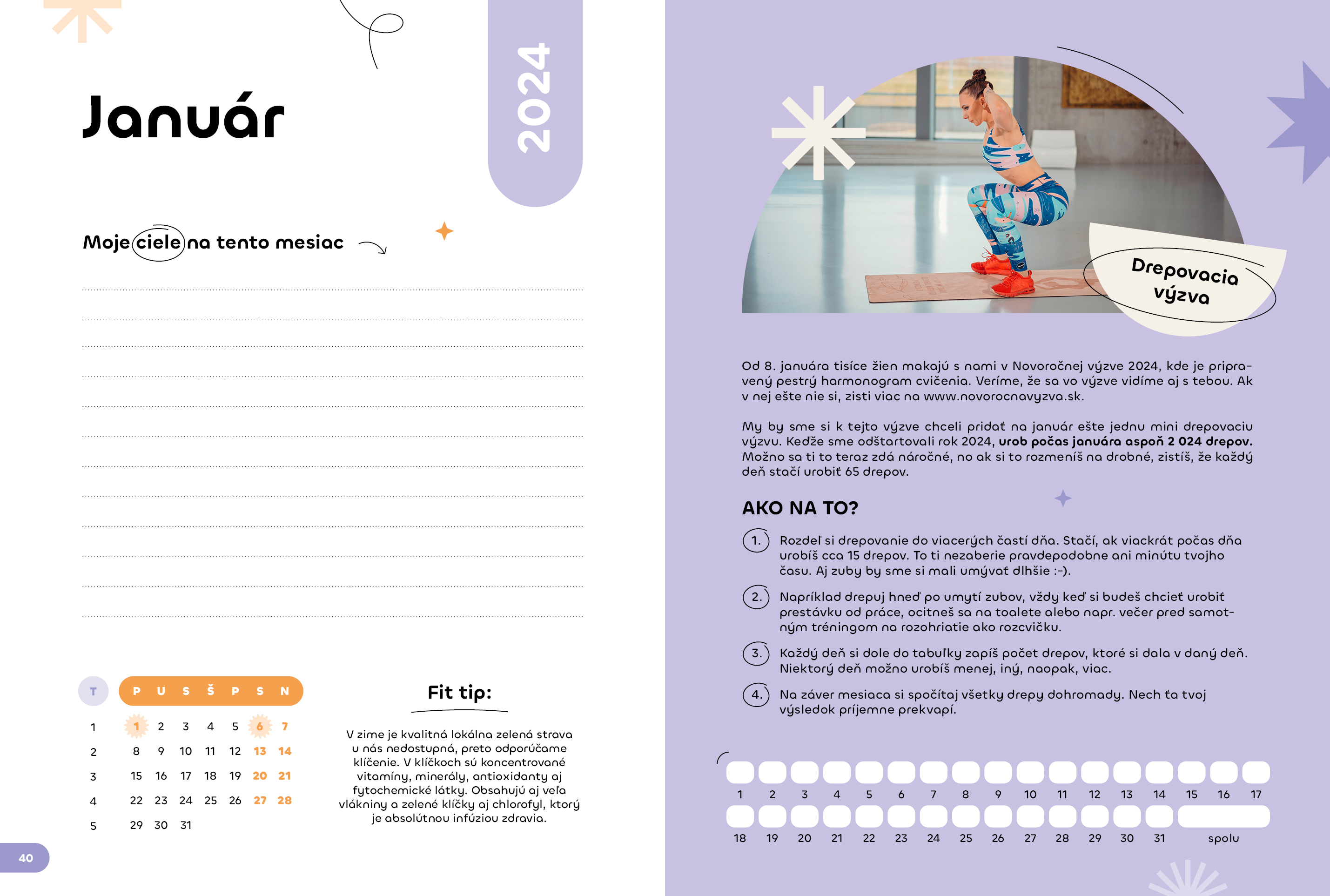 Fitness diár 2024 | Doplnky z Panta Rhei