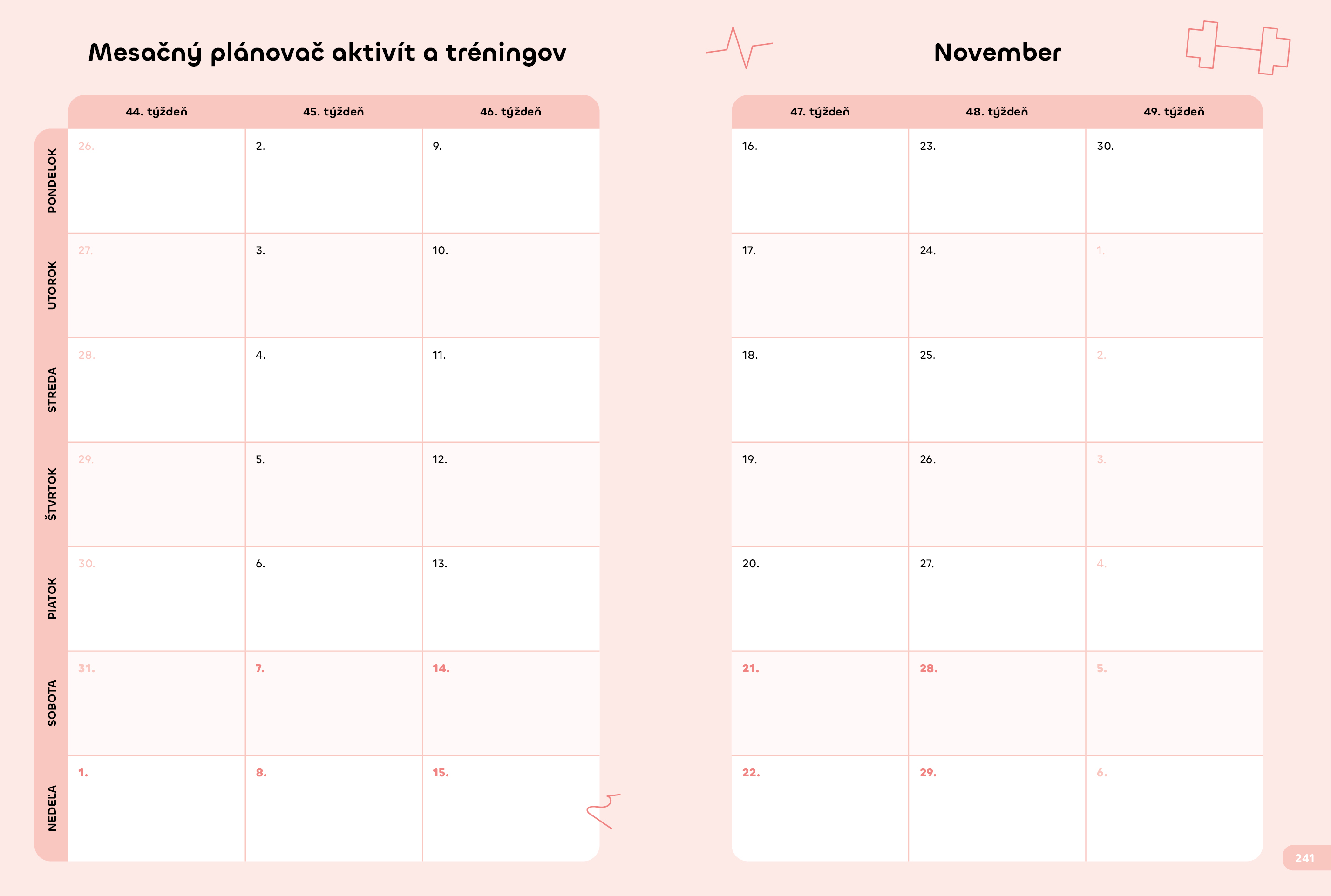Fitness Diár 2026 | Doplnky z Panta Rhei